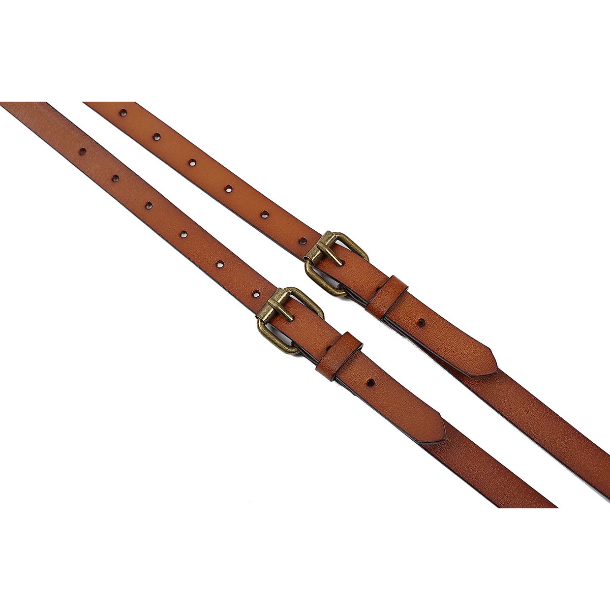 Exception Goods Leather Suspenders For Men, Personalized Brown Genuine Leather, Groomsmen Gifts (L Fits 5'2"-6'23", Brown)