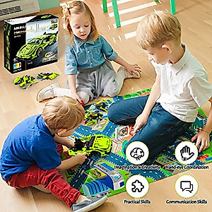 STEM Car Toy Building Toy Gift for Age 6 7 8 9 10 11 12 Year Old Kid Boy, 2in1 Pull-Back Racing Car Building Block Take Apart Toy, 490 Pcs DIY Building Kit, Learning Engineering Construction Toys