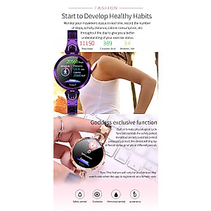 Smart Watches for Women Android Phone for Samsung IOS iPhone, IP67 Waterproof Smartwatches w/Blood Pressure Monitor, Bluetooth Activity Fitness Tracker Wristband Pedometer for Sleep, Silver