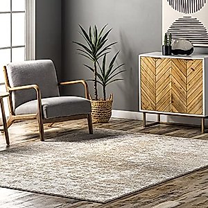 nuLOOM Deedra Modern Abstract Area Rug - 5x8 Area Rug Modern/Contemporary Beige/Ivory Rugs for Living Room Bedroom Dining Room Kitchen