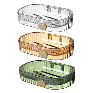 Luxshiny Wall-Mounted Soap Bar Holder for Bathroom Detachable Soap Box Drain Design Easy Install Non-Punching Soap Rack