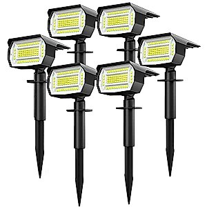 Solar Spot Lights Outdoor, 6 Pack IP65 Solar Lights Outdoor Waterproof 72 LEDs Solar Landscape Spotlights,Auto On/Off 3 Lighting Modes Outdoor Solar Garden Lights for Yard, Patio, Pathway -Cool White
