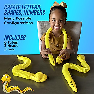 Animal Pop Tubes Snake Toys for Kids Sensory Toys - Toddler Fidget Toys for Boys & Girls- Engaging Pop Tube Sensory Toy for Toddlers - Snake Toy Sensory Tubes for Children Party Favors Fidget Tubes