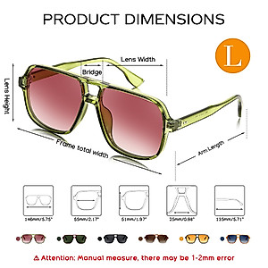 FEISEDY Retro Square Pilot Sunglasses Women Men 70s Vintage Trendy Plastic Frame Sun Glasses B4158