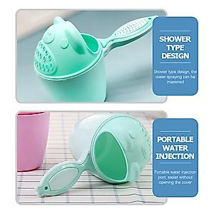 LUOZZY 2pcs Baby Bath Rinse Shampoo Cups Baby Bath Rinse Cups Bath Rinsers Wash Hair Cup for Baby Toddlers, Blue