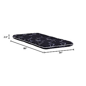 MAXYOYO Black Moon and Star Futon Mattress, Japanese Floor Mattress Folding Tatami Floor Mat Portable Camping Mattress Kids Sleeping Pad Floor Lounger Couch Bed, Thickness：8CM, Full Size