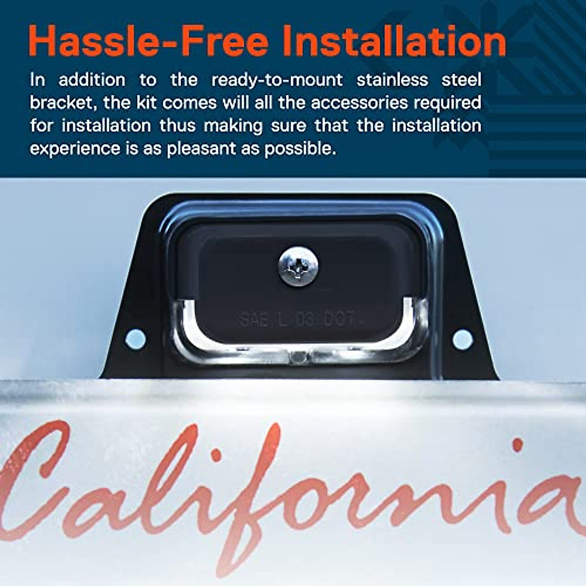 TRUE MODS LED License Plate Light for Trailer [Bracket Mount] [DOT FMVSS 108] [SAE L] [Black-Finish] [Waterproof] [12V DC] License Tag Lights for UTV ATV Trailer Truck RV Boat