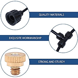 OUNONA 1 Set 12 Nozzles Black Nozzle Line Mister Misting Inch Cooling Spray Sprinkler Canopy Mist Ring Ties Inches Water Garden Kit Greenhouse Indoor Porch Pool Fan Deck Outdoor
