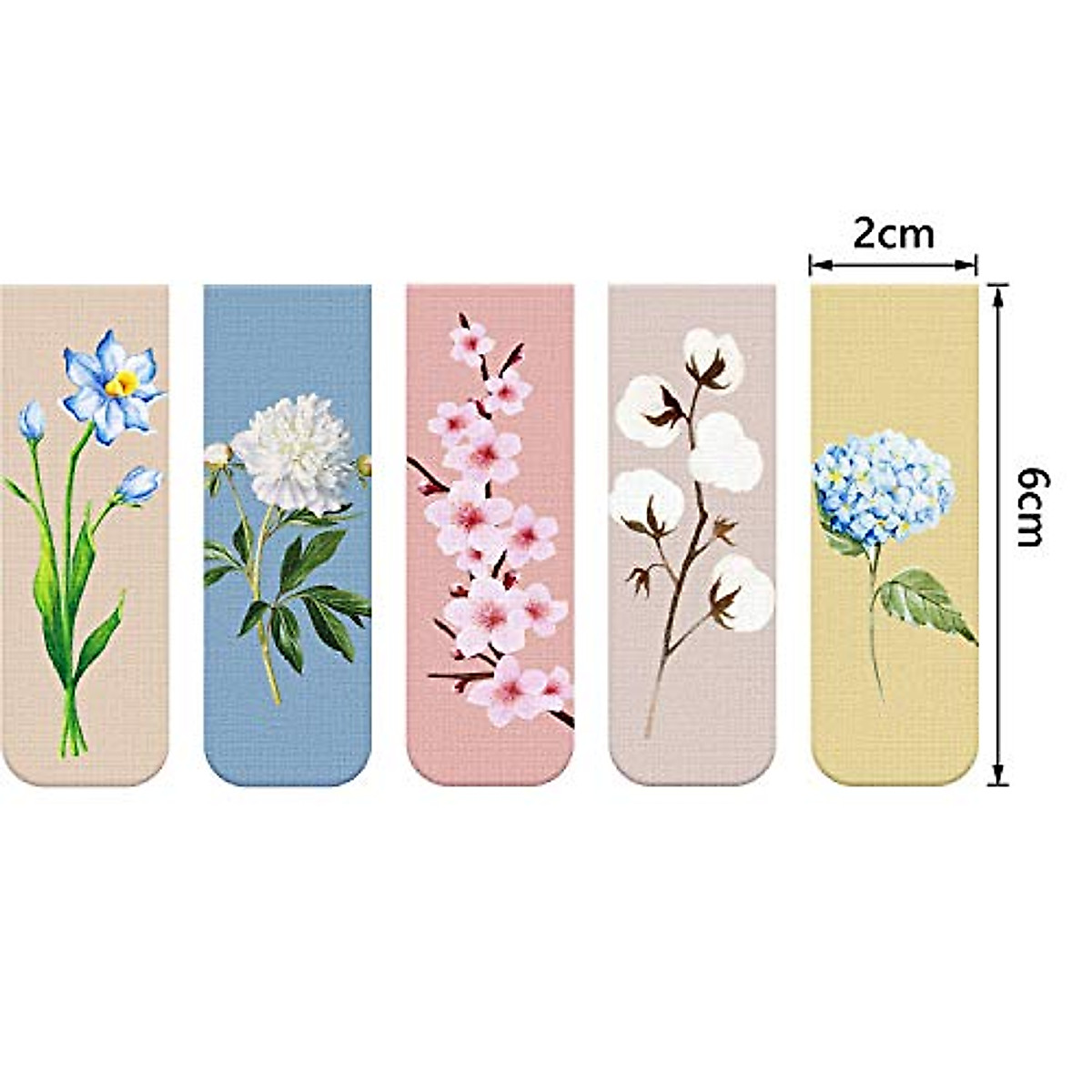 10 Pieces Magnetic Bookmarks Magnet Page Markers Assorted Book Markers Set for Students Reading (Flower Syle, 2.3 x 0.8 Inch)