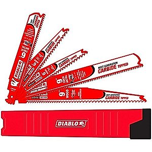 Freud Diablo DS005SC Carbide Reciprocating Saw Blade Set (5 Piece) (1 per pack), Multi, One Size