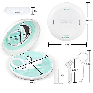 Retainer Case, Slim Aligner Case with Adjustable Vent Holes and Mirror, Compatible with Invisalign, Night Guard and Mouth Guard, Premium Retainer Case, With Aligner Remover Tool, Chew & Brush, White