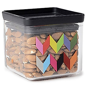 French Bull Ziggy Plastic BPA Free Leak-Proof Cereal and Dry Food Storage Container with Lid-Pantry, Kitchen, Snacks, Airtight, Stackable, Organization, 24 oz