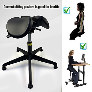 JMYSD Saddle Chair Ergonomic Saddle Stool Adjustable Saddle Chair Dental Stool for Hospital Laboratory Salon Office,B,L