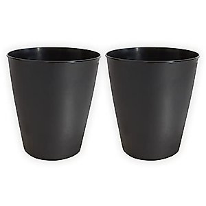 United Solutions 3 Gallon Trash Can Waste Basket, Black 2 Count