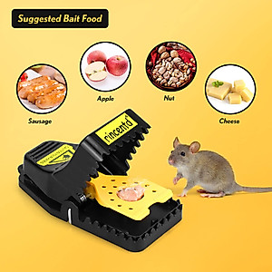 Mouse Traps, a Set of 4 Large Rat Traps, 5 Small Mice Traps Reusable Outdoor and Indoor Quick Effective Mousetrap -9 Pack with 2 Clips.