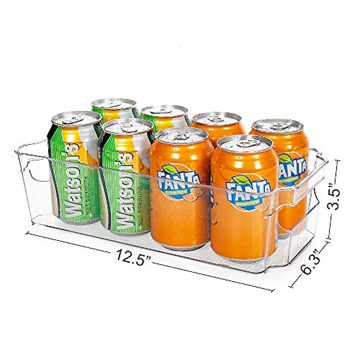 HOOJO Refrigerator Organizer Bins - 8pcs Clear Plastic Bins For Fridge, Freezer, Kitchen Cabinet, Pantry Organization and Storage, BPA Free Fridge Organizer, 12.5" Long