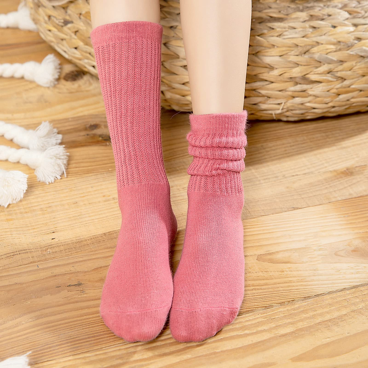 KEREDA Little Kids Girls Slouch Crew Socks Toddler Cotton Dress Sock 6-8 Years Multicolor