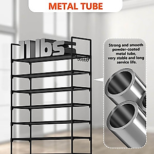 Hsscblet 8 Tiers Shoe Rack Organizer, Stackable & Adjustable Non-Woven Fabric Shoe Shelf Storage Cabinet, Holds up to 32 Pairs for Entryway, Closet, Black