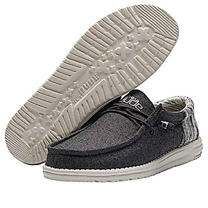 Hey Dude Men's Wally Funk Carbon Blue Size 11 | Men’s Shoes | Men's Lace Up Loafers | Comfortable & Light-Weight