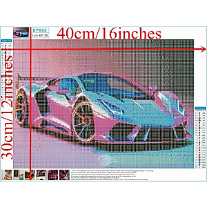 NIHO-JIUMA Diamond Painting Kits Sports Car, 5D DIY Full Drill Diamonds Art Gift for Adult, Home Decor (30x40cm/12x16 Inches)