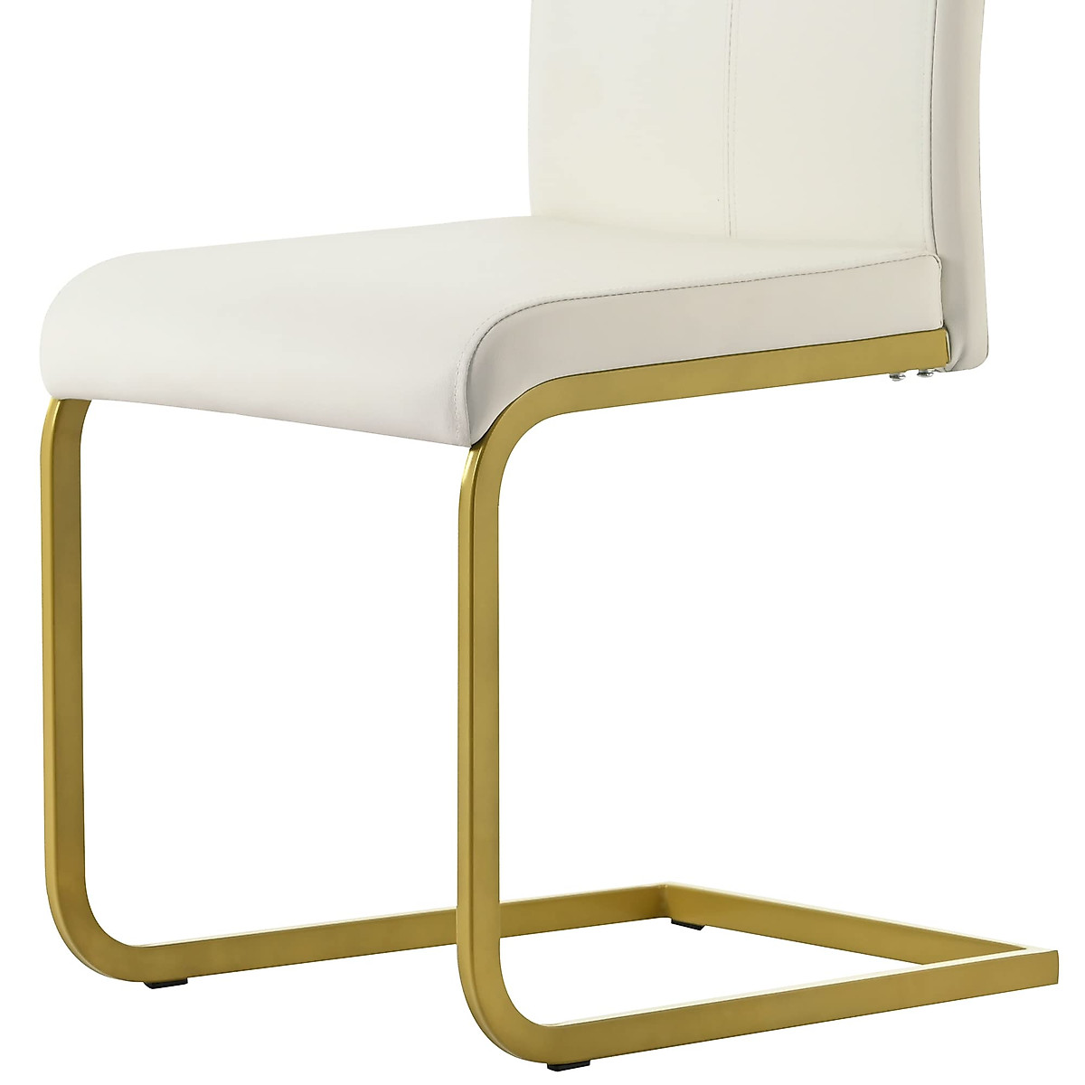 Tiophome 5-Piece Round Set, Faux Marble Table and Four Chairs with Metal Legs for Dining, Kitchen and Living Room (White)