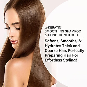 Peter Coppola a-Keratin Smoothing Shampoo & Conditioner Set - Smooths Thick Coarse Hair - Infused With Argan Oil, Avocado Oil And Hydrolyzed Keratin Transforms Frizz Into Shiny & Healthy Hair (10 oz)