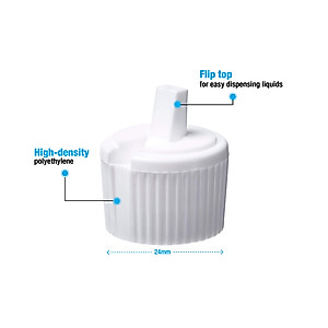 Consolidated Plastics 41241 White Flip Top Dispensing Cap, 24 mm, 24-400 Finish, 12 Piece