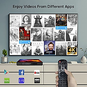 Android 12 TV Box 4GB RAM 64GB ROM W2 Mali-G31 Smart Set Top Box Builtin 2.4G/5G WiFi Bluetooth 4.2, Media Player Support 3D 4K UHD Videos, with Wireless Mini Keyboard