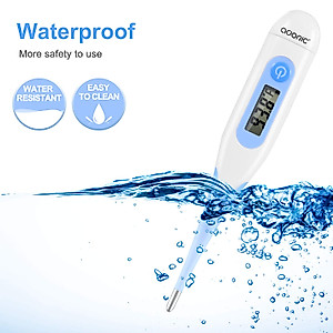 Digital Thermometer, Accurate Fast Reading Temperature Measuring Tool LCD Fever Checker Waterproof 1 Pack Random Color