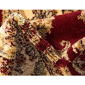 Unique Loom Voyage Collection Traditional Oriental Classic Intricate Design Area Rug (3' 3 x 5' 3 Rectangular, Red/Tan)