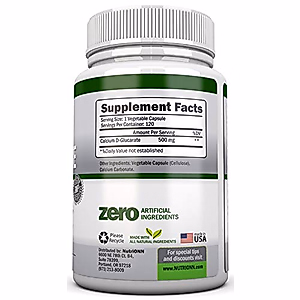 Calcium D-Glucarate - 500mg - 120 Vegetable Capsules - Superior Potency to Support Liver Detoxification, Estrogen Metabolism & Hormonal Balance - Helps with Prostate, Breast & Colon Health