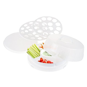 Classic Cuisine 4 in1 Veg & Dip, Bakery, Eggs Party Tray Travel Set, White