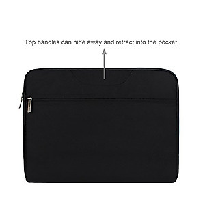 ARVOK 13 13.3 14 Inch Water-resistant Canvas Fabric Laptop Sleeve With Handle&Zipper Pocket/Notebook Computer Case/Ultrabook Briefcase Carrying Bag for HP/Dell/Lenovo/Asus/Acer/Samsung, Black