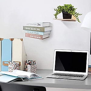 Bazasax Invisible Floating Bookshelves, Floating Bookshelf for Wall, Heavy Duty Book Organizer, Metal Rustproof Hanging Book Shelves, Wall Mounted Book Shelf for Bedroom Bathroom Kitchen