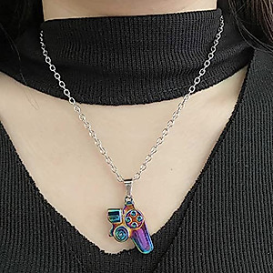 CJIAYUJEW Game Controller Necklace for Couples, Matching Necklace for Best Friend, Friendship Sister Necklace (Color)