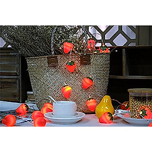 SDOUBLEM 20LED Fruit Strawberry String Lights Battery Powered Indoor Outdoor Lighting Lamp for Wedding Home Birthday Garden Yard Patio Party Decorations