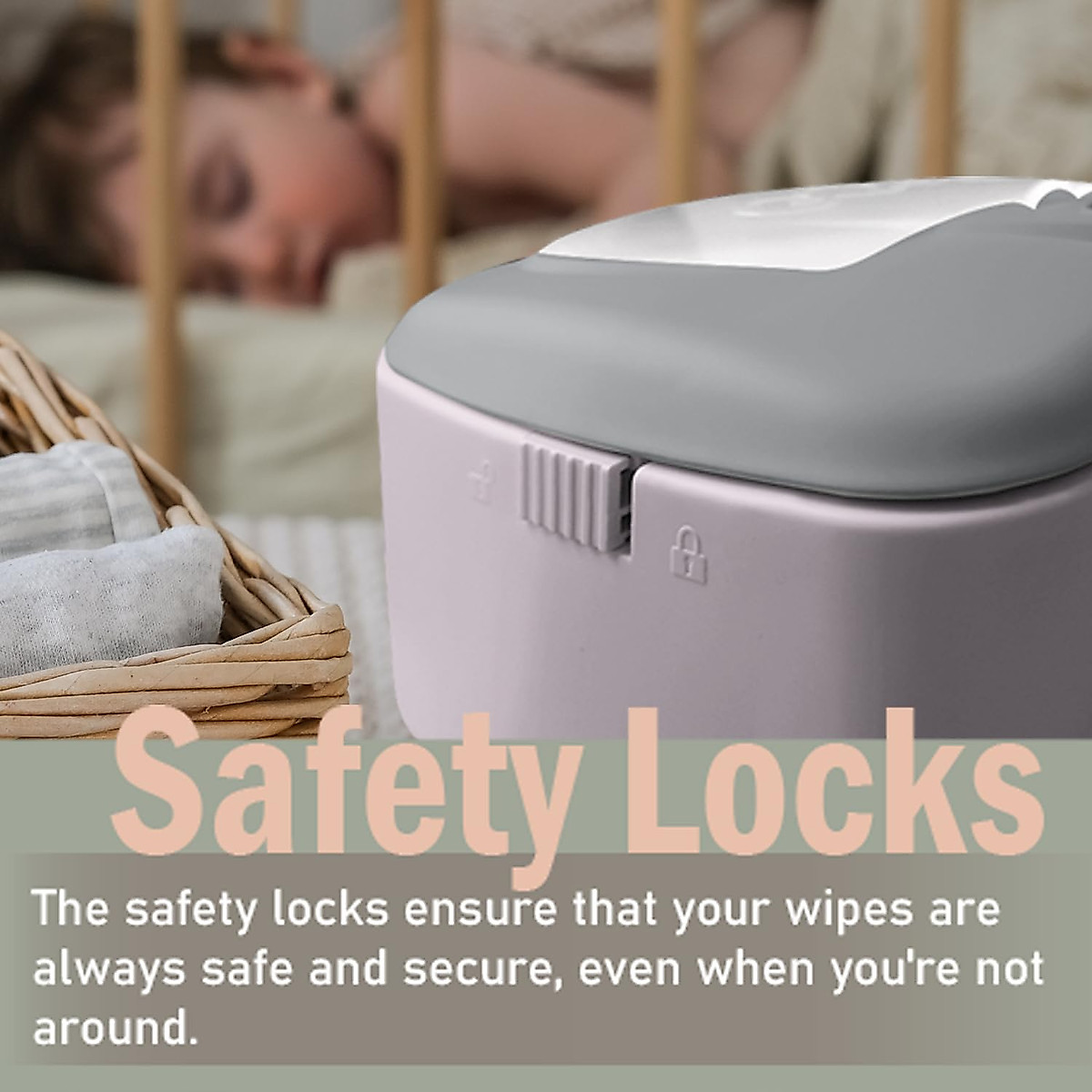 Baby Wet Wipe Warmer & Dispenser, Holder and Case - with Easy Press On/Off Switch, Only Available at Amazon