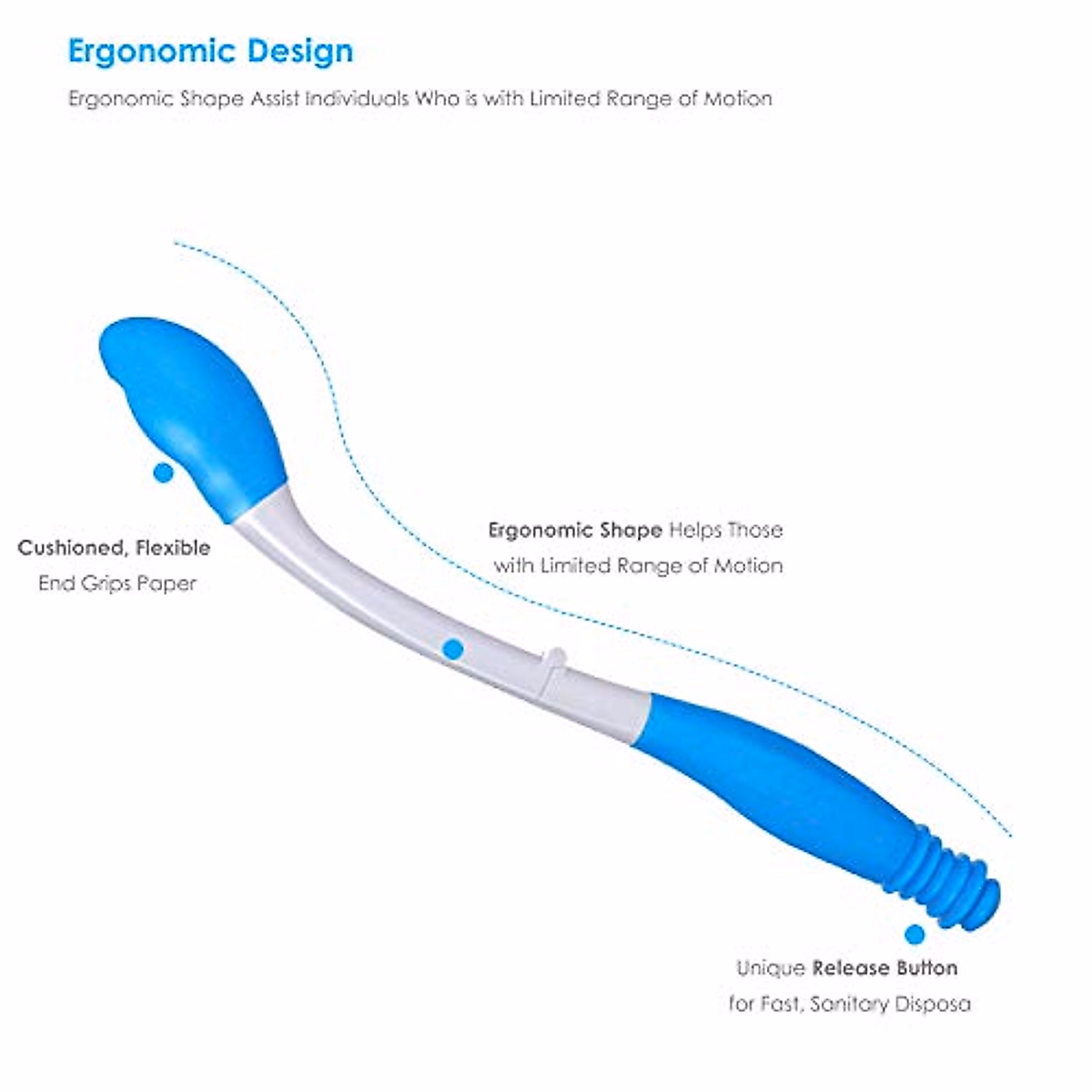 FAMKIT Toilet Aid for Wiping, Long Arm Comfort Wipe Self Assist Toilet Aid Tool for Limited Mobility