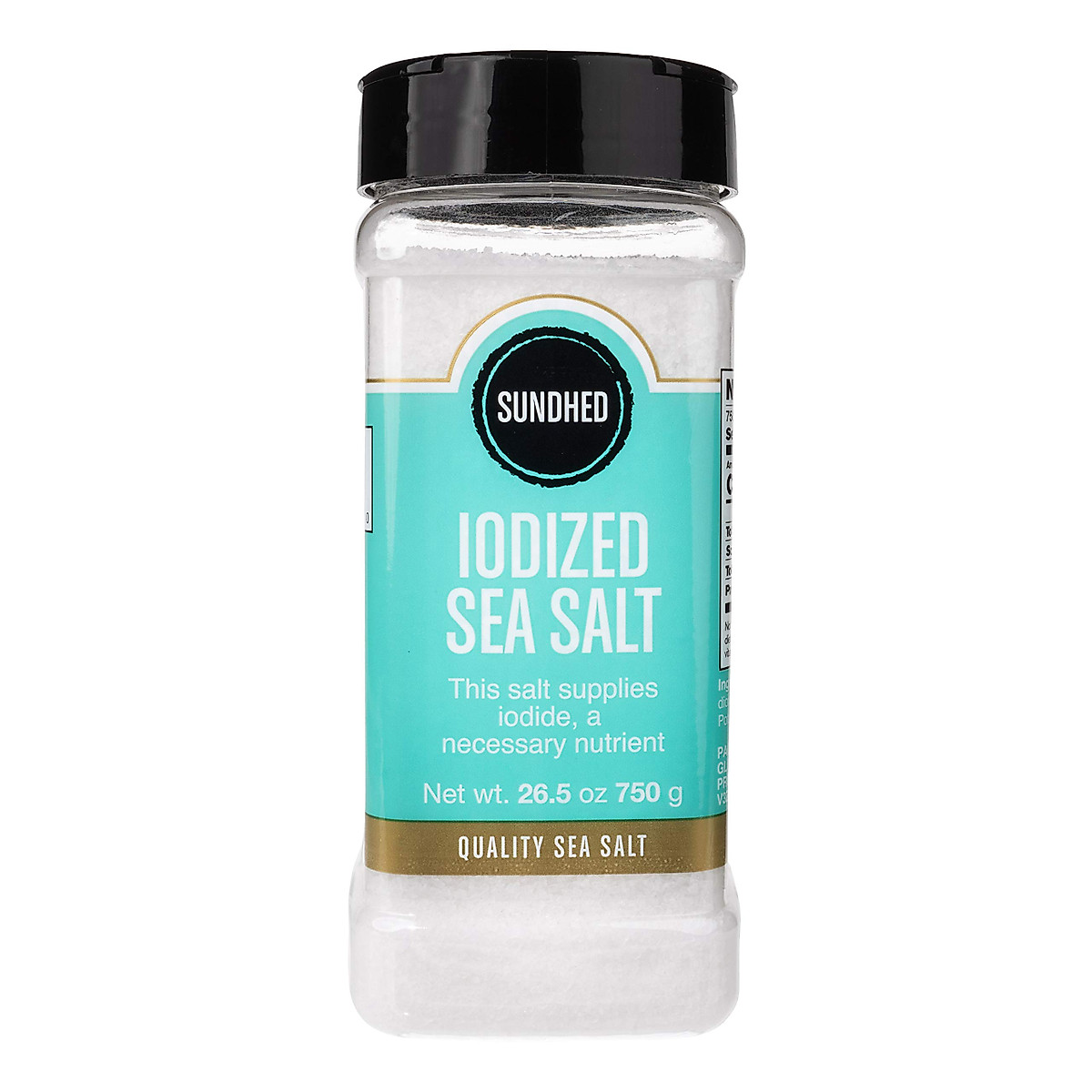 Sundhed Sea Salt (Fine) in Refill | 750 Grams (26.45 oz) | Gourmet Seasoning Salt | Real and Natural Iodized Salt | Keto Friendly and Kosher Certified