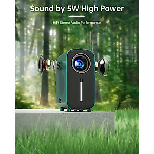 Mini Projector, HISION Bluetooth Projector 1080P Projector 4K Movie Projector Portable Home TV Projector 8500L Outdoor Video LED Projector Compatible with TV Stick Laptop Phone Tablet HDMI USB DVD H7