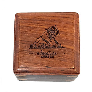 Engraved Compass with Thoreau's Go Confidently Quote (Personalized Compass & Box)