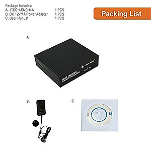 J-Tech Digital H.264 IPTV HDMI Video Encoder 1080P 60Hz for Live Stream Broadcast on YouTube, Facebook, Twitch, Supports RTSP, RTP, RTMPS, RTMP, HTTP, UDP, ONVIF Control App Available, Audio in