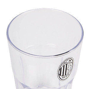 AC MILAN Glass Unisex Adult, Transparent, Black