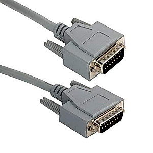 Amphenol CS-DSDMDB15MM-005 15-Pin DB15 Deluxe D-Sub Cable, Shielded, Male/Male, 5', Gray