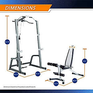 Marcy Pro Deluxe Cage System with Weightlifting Bench All-in-One Home Gym Equipment PM-5108