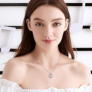 AOBOCO Two-Tone Sterling Silver and Rose Gold-Faith Hope Love Cross Charm Pendant Necklace with Austrian Crystal
