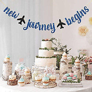 MonMon & Craft New Journey Begins Banner / We'll Miss You Banner / Job Change / Office Work Party / Retirement Banner / Graduation Party Supplies Black