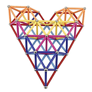 MONILON 160 Pcs Magnet Building Sticks Kids Toys, Lengthen Magnetic Construction Building Blocks Set 3D Brain Training Learning Educational DIY STEM Toys