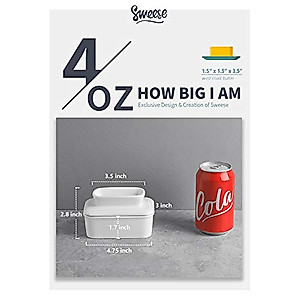 Sweese 310.101 Porcelain Butter Dish with Water - French Butter Keeper Crock - Perfect for West Coast Butter - Spreadable without Refrigeration, White