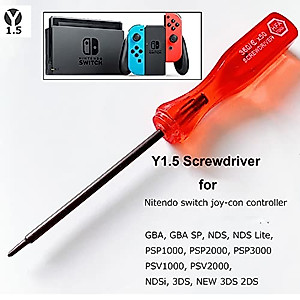SKZIRI 5in1 Triwing Screwdriver Set Y1.5 2.5 3.0 3 point Screwdriver and Phillips PH00 PH000 Screwdriver Repair Tool Kit for Switch Lite Joycon Wii DS Lite DSi 3D S GBA SP NDS